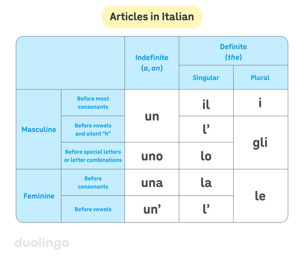 The Different Forms of Italian Articles and When to Use Them